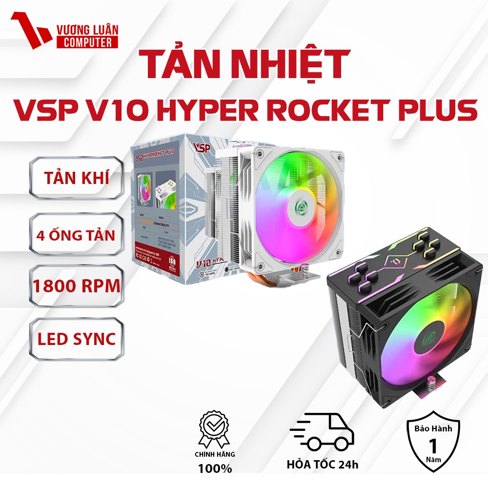 VSP V10 Hyper Rocket Plus Led ARGB Air Cooler - Sync Main | Shopee Malaysia