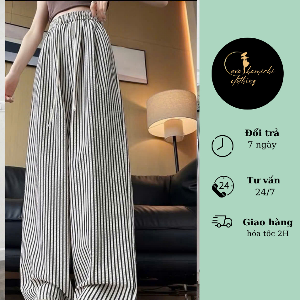 Vertical Striped Wide Leg Pants Made of Eva hamichi Foam | Shopee Malaysia
