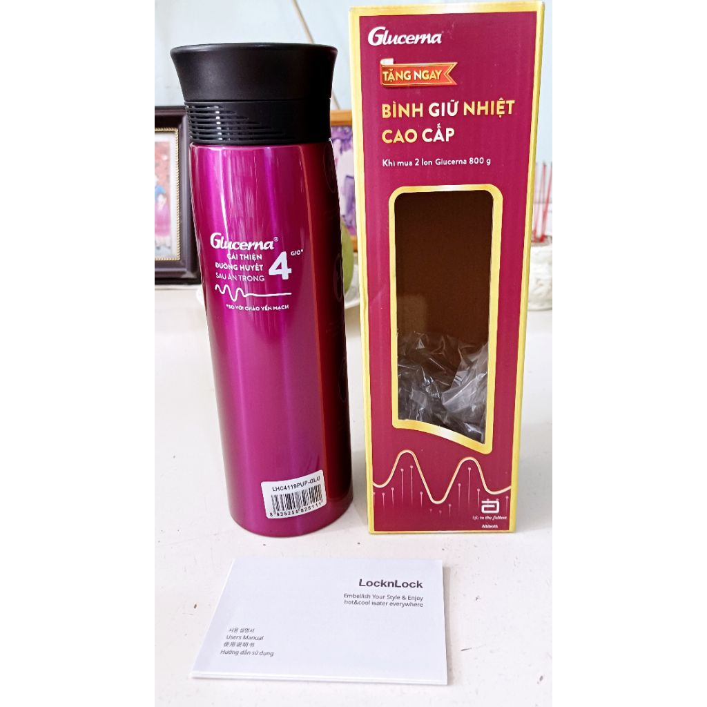 LocknLock stainless steel thermos bottle 400ml (Glucerna gift) | Shopee ...