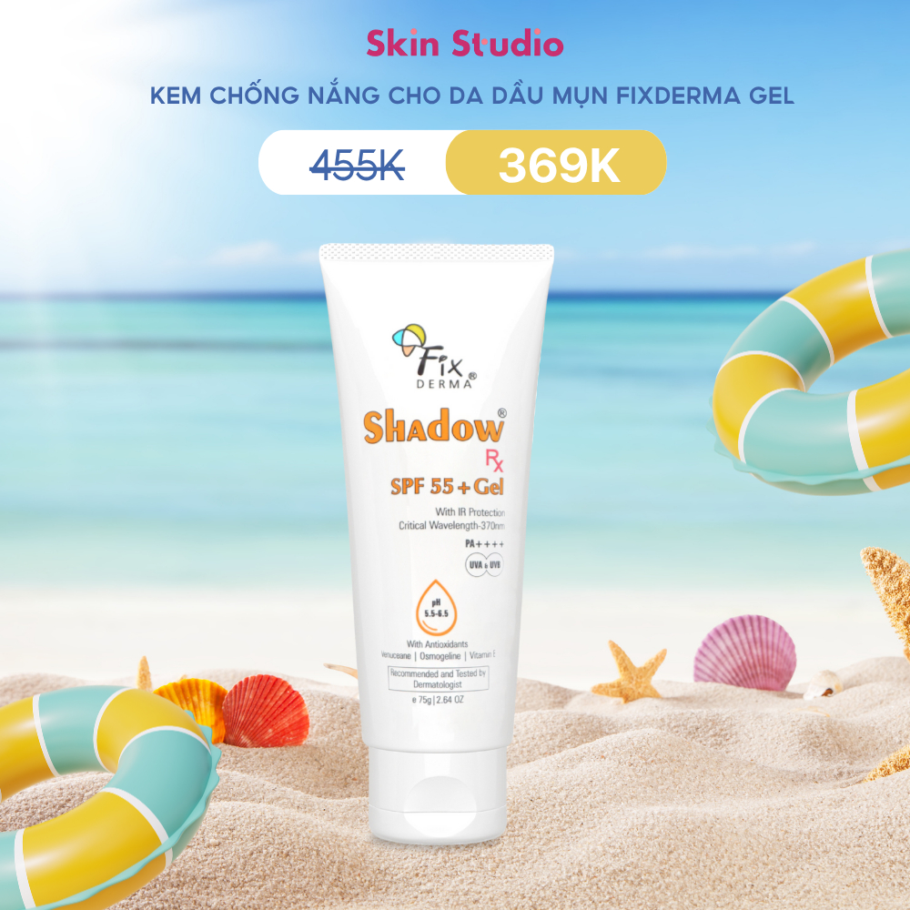 Sunscreen for Oily and Acne-prone Skin FIXDERMA Shadow SPF 55+ Gel 75g ...
