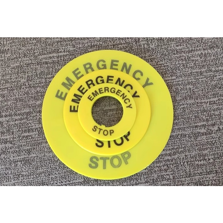 EMERGENCY STOP STAMP/ EMERGENCY STOP Phi 22, outer diameter 60mm ...