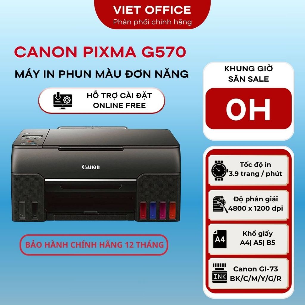 Canon G570 Multifunction Inkjet Printer. Includes 6-color ink set ...