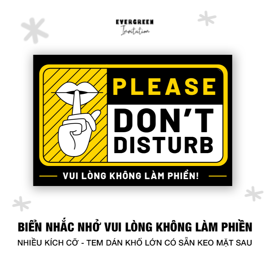 Reminder sign Please do not Disturb - Don't Disturb with adhesive on ...