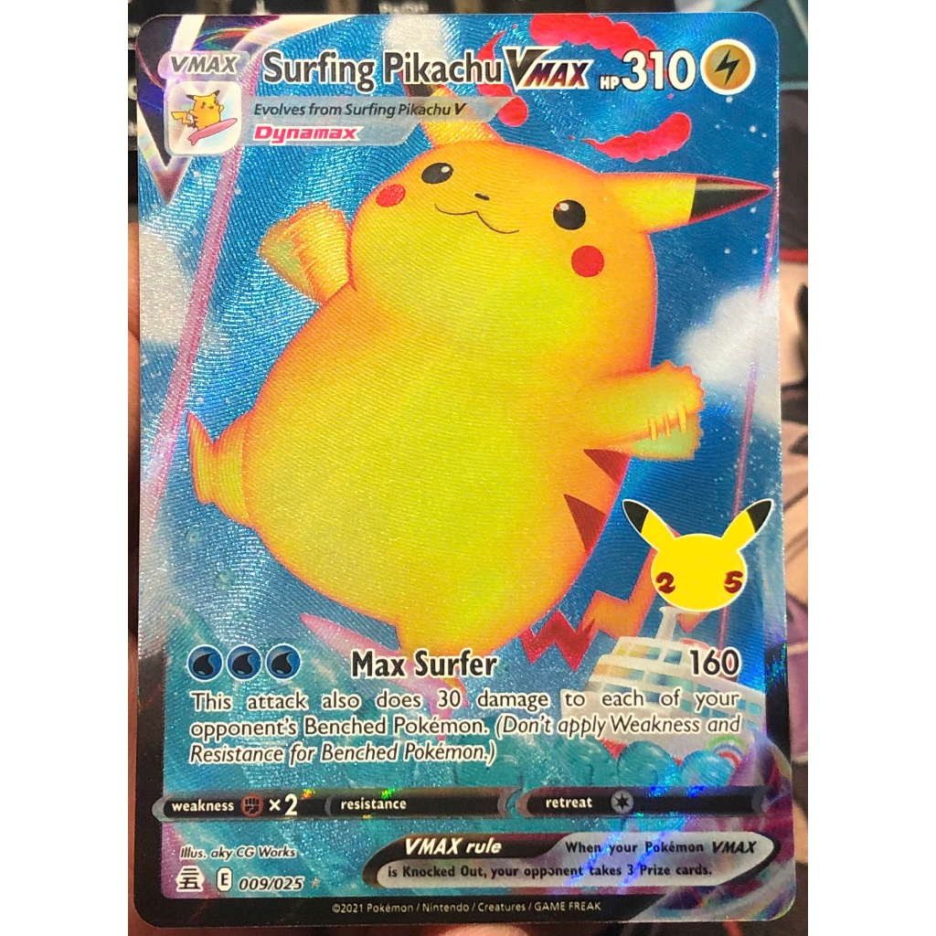[KW2 Pokemon] [EN] Surfing Pikachu VMAX Card - 009/025 - Ultra Rare ...