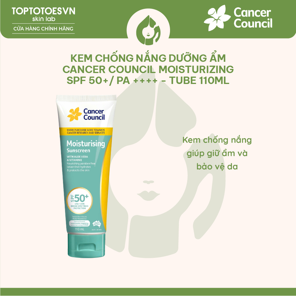 Cancer Council Moisturizing Sunscreen SPF 50+/ PA ++++ 110ml | Shopee ...