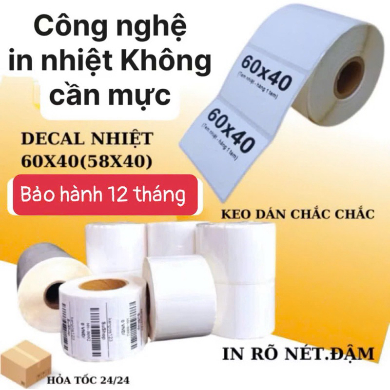 [FASSON] [30m roll] Thermal label printing paper size 50x30 - 58x40 ...