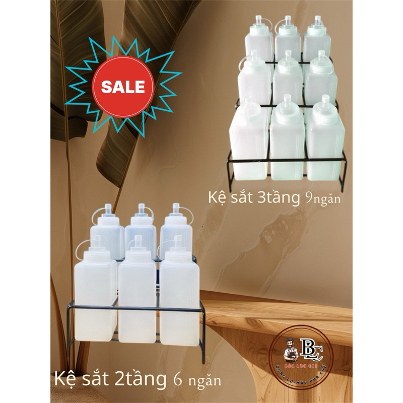 Square bottle sauce jar holder (8x8cm), monin syrup bottle, toronani ...