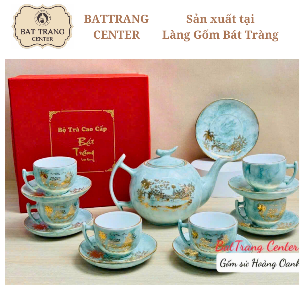 (4 Models)bat Trang teapot - Van Da Ghi enamel painted with gold Thuan ...