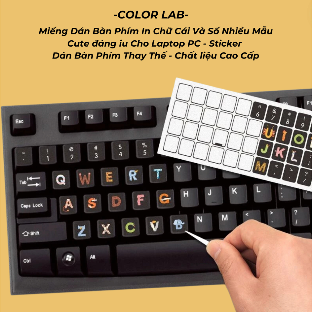 Replacement Keyboard Stickers Printed with Letters and Numbers In Many ...