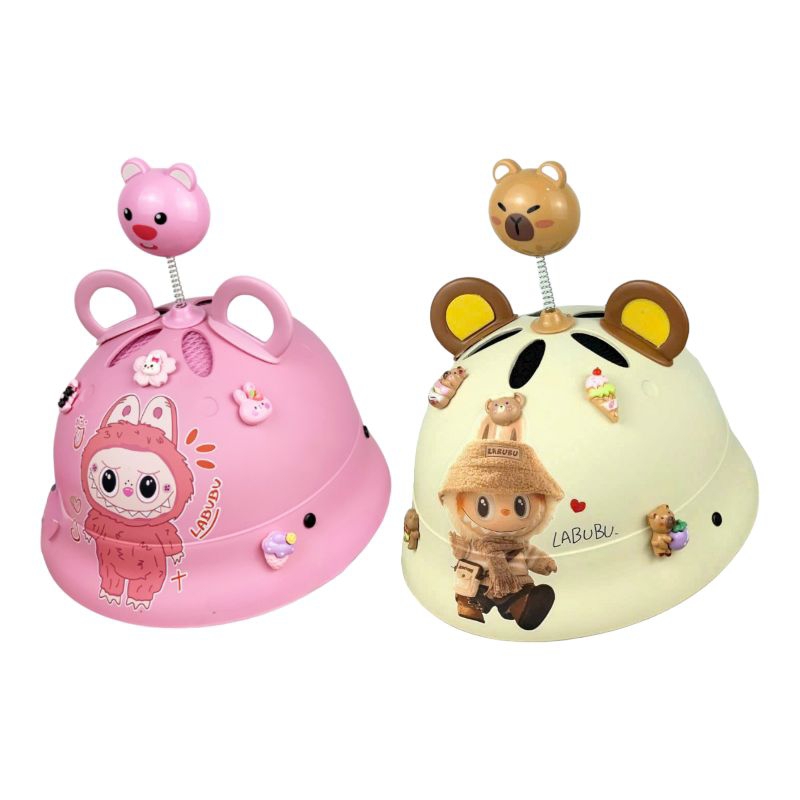 Labubu Capybara Helmet for Children - Round Brim Helmet for Children ...