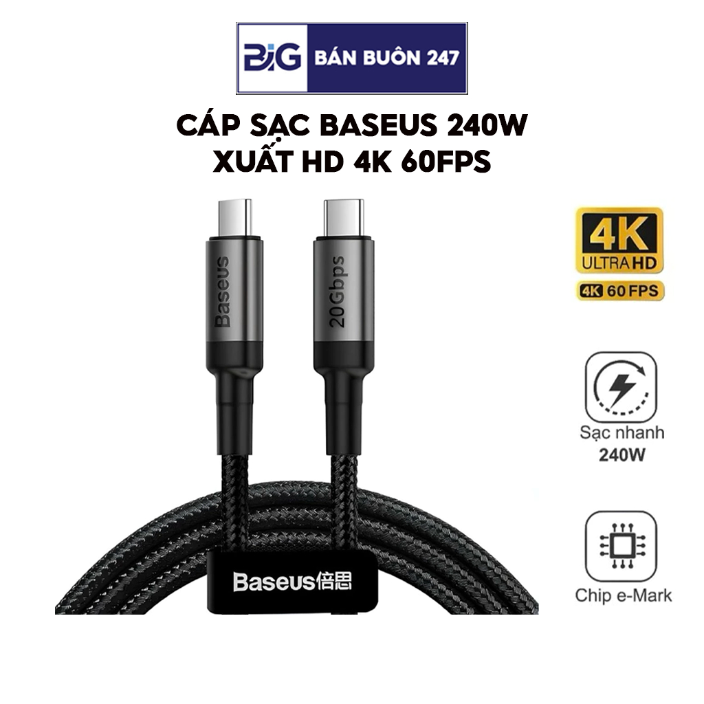 Genuine Baseus 240W Fast Charging Cable ULTRA HD 60FPS Image Output ...