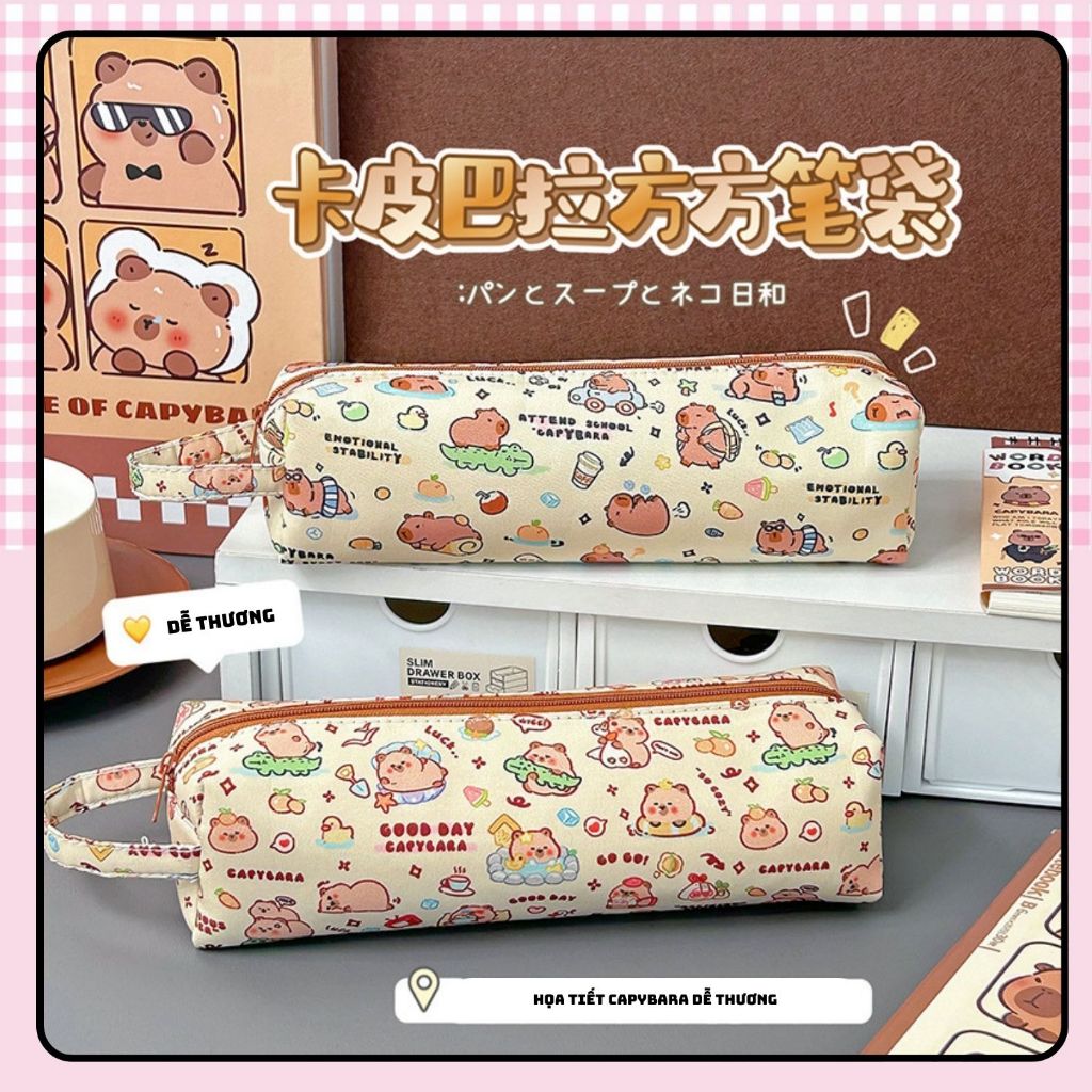 Pen and Makeup bag, cute capybara shape, high quality oxford fabric ...