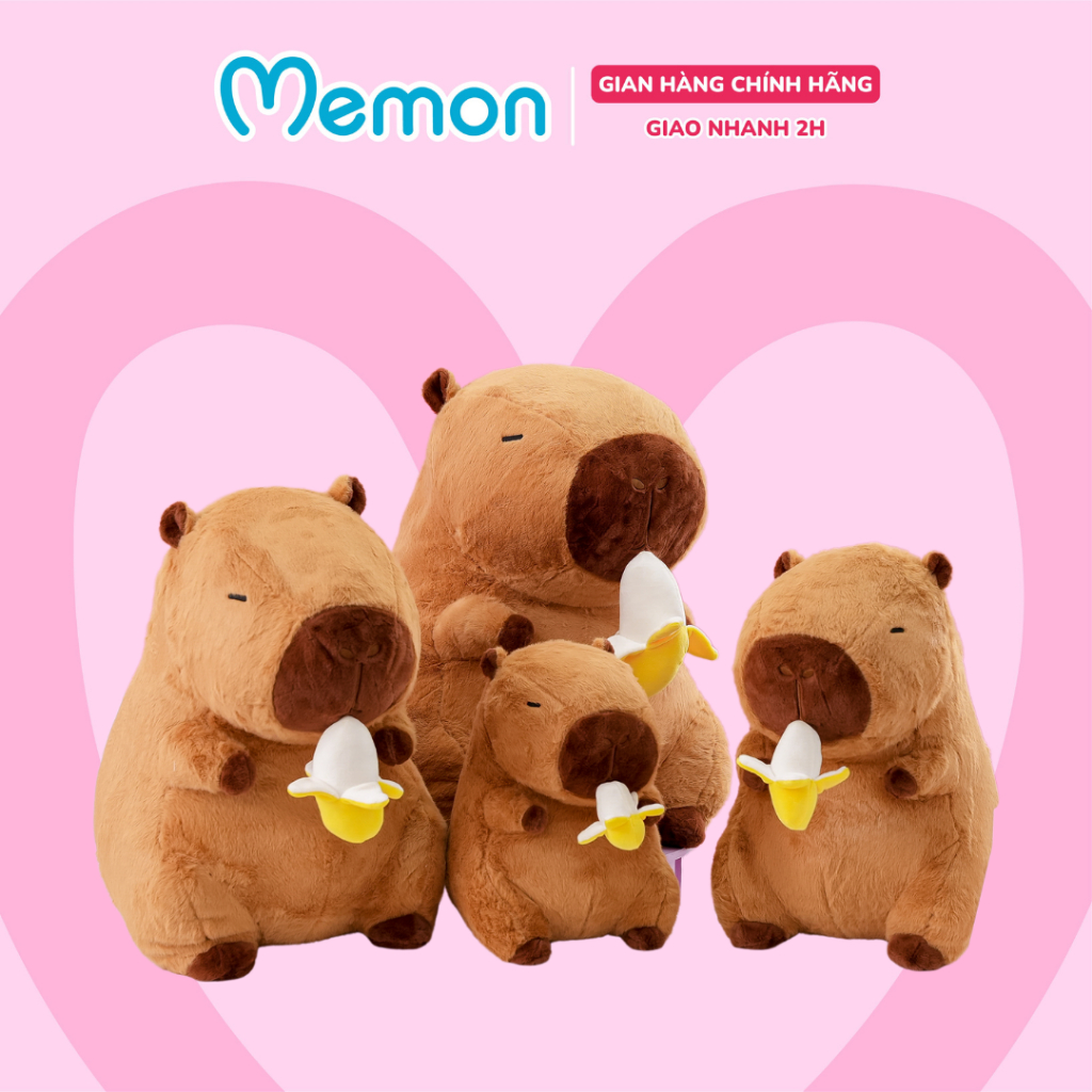 Memon banana-pulling capybara teddy bear, premium retractable banana ...