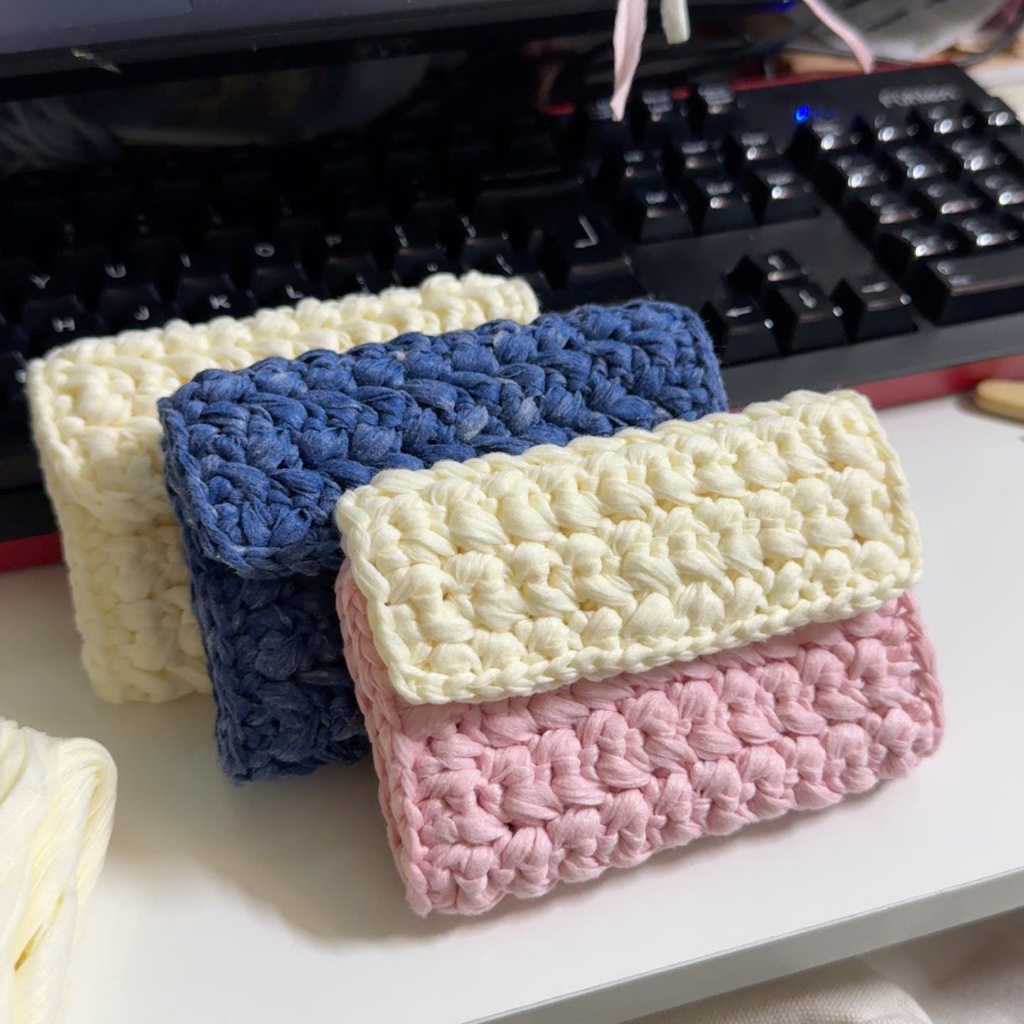 Hand-held mini wallet from ph.crochet yarn (Made to order color ...