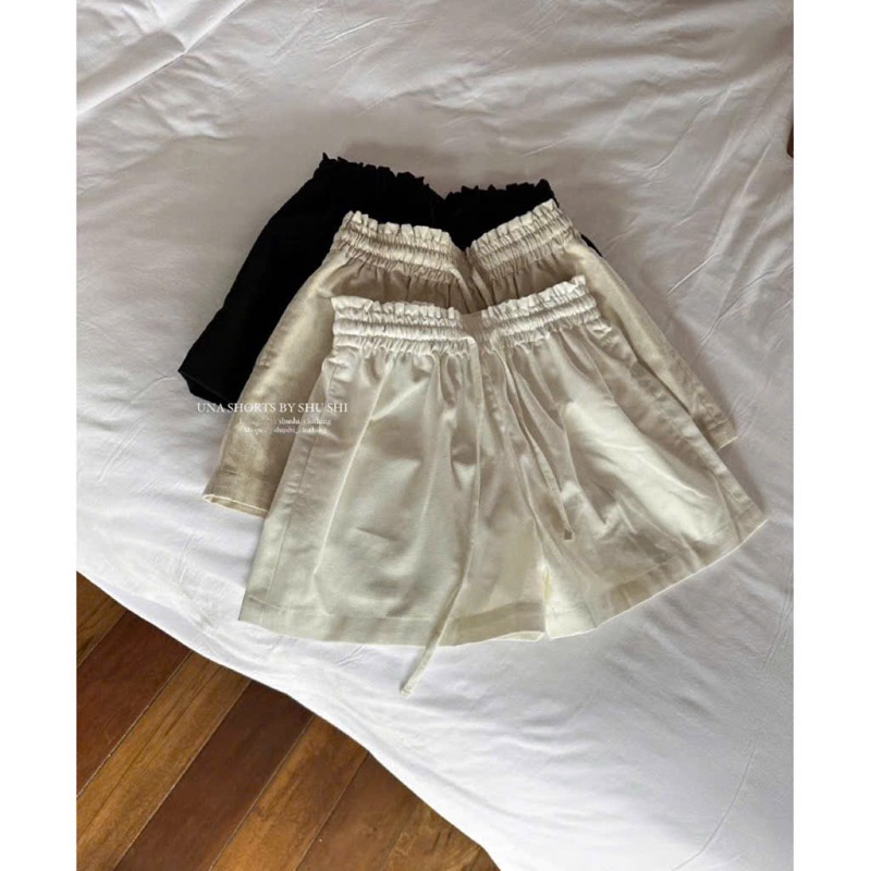 Una Shorts - Shorts Linen Chunky Drawstring (original photo) | Shopee ...