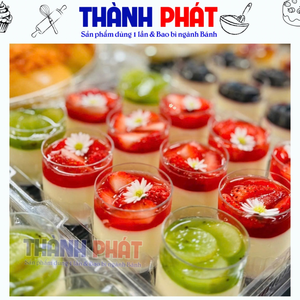 100 Cups LC-86 for panna cotta 70ml - Mini round cups for teabreak ...