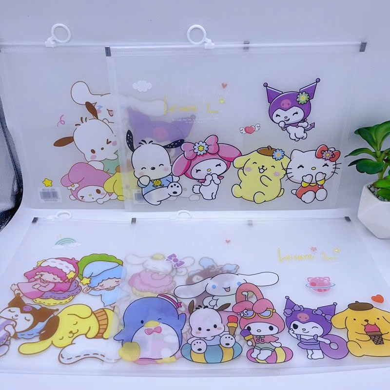 Cute cartoon A4 zip bag for A4 sized documents - A4 paper bag, document ...