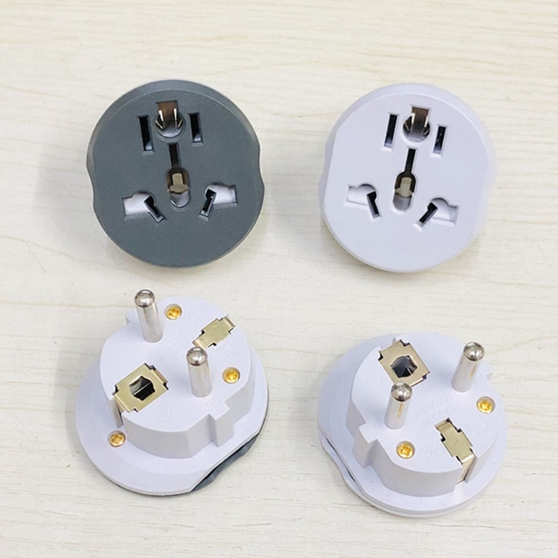 Multi-purpose 2500W 3-Pin Flat Round to 2-Pin Round Plug Converter ...