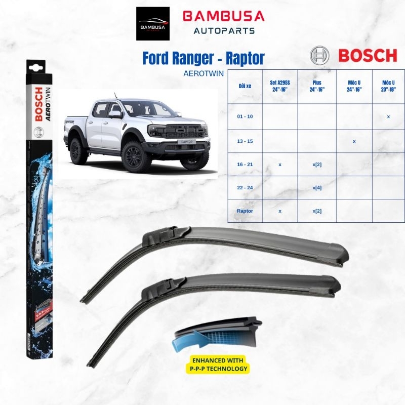 High-end Ford Ranger and Raptor BOSCH AEROTWIN wiper set for car models from 2001-2024 | Shopee ...