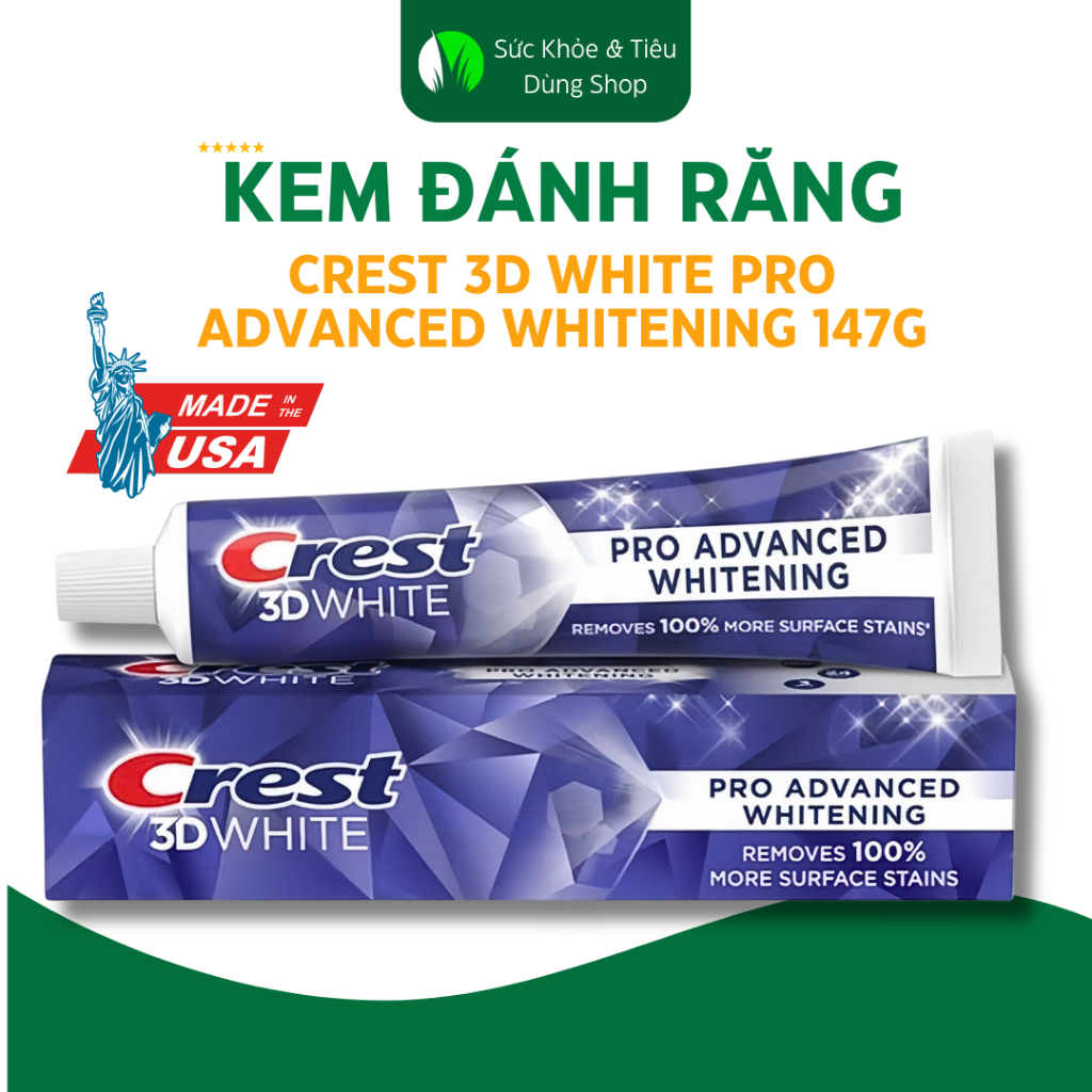 [American Product] Crest 3D White Pro Advanced Whitening Toothpaste 147g | Shopee Malaysia