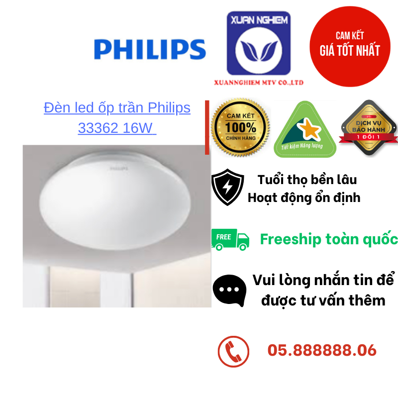 Philips led ceiling light 16W 33362 white light | Shopee Malaysia