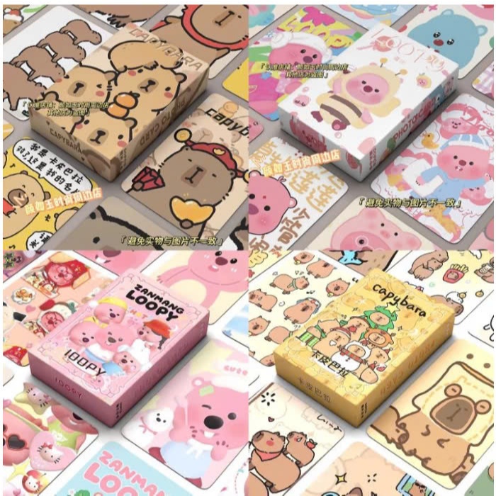Box of 50 photo cards with rounded corners Capybara, Loopy, Hello Kitty ...