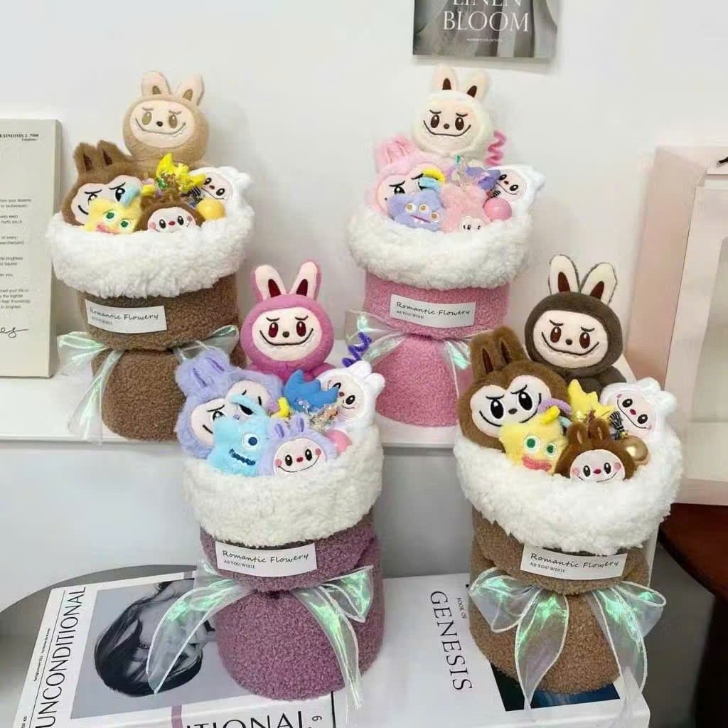 Labubu Teddy Bear Bouquet - Birthday Gift for October 20, (With LED ...