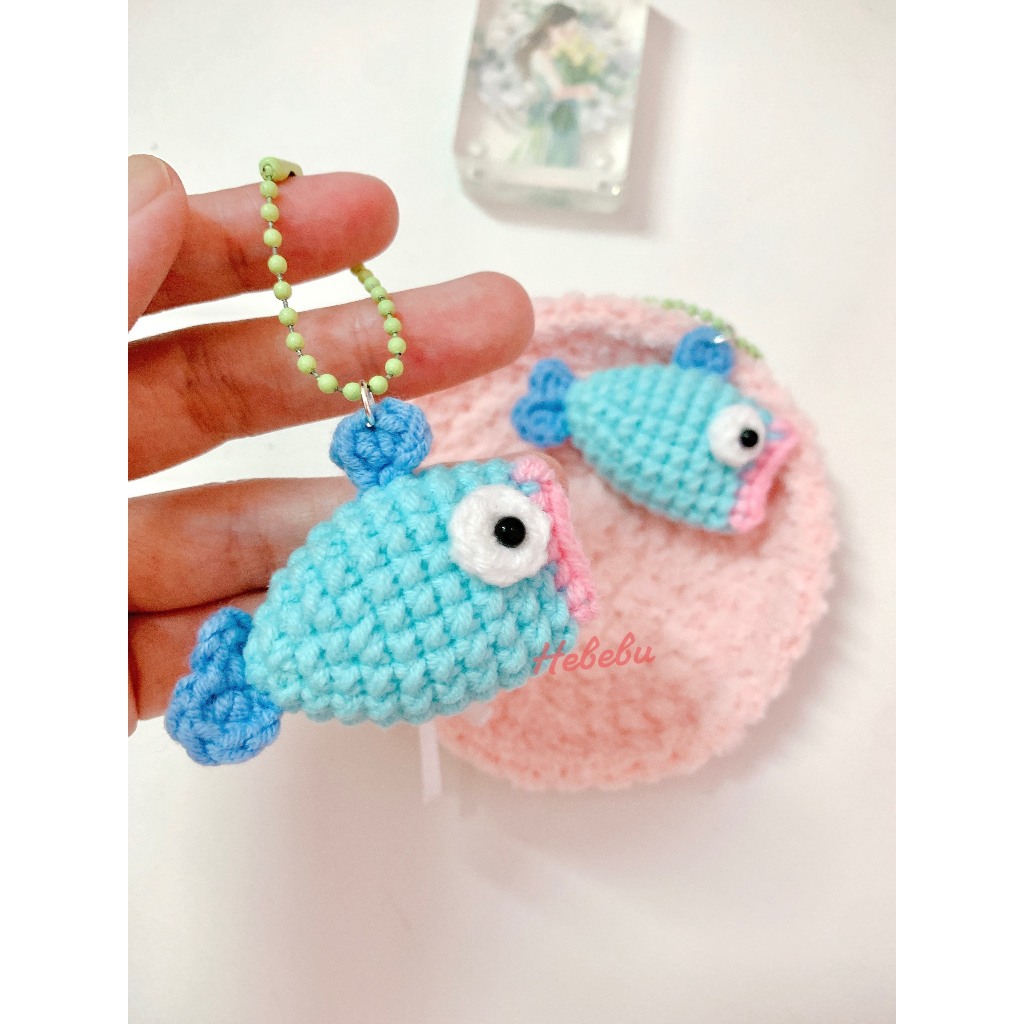 TRI Cute and funny handmade mini clownfish wool keychain | Shopee Malaysia