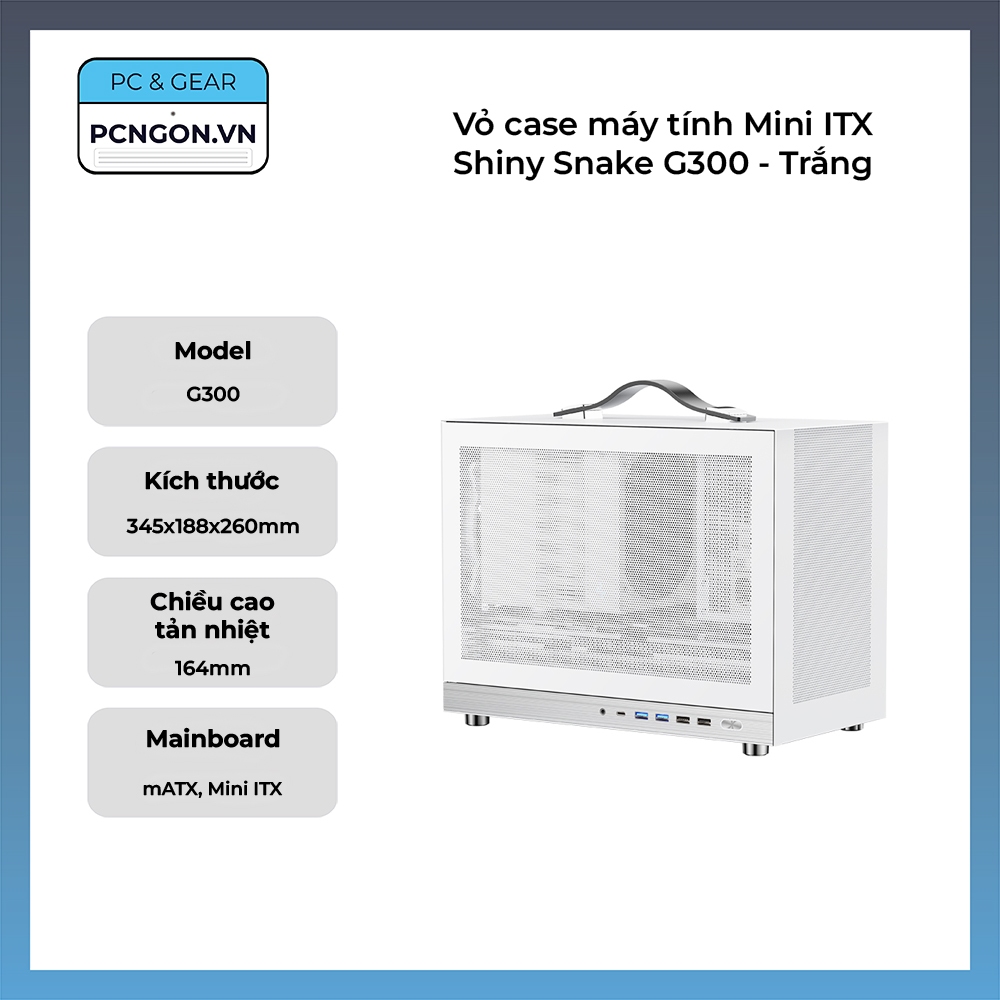 [PCNGON] Mini ITX Shiny Snake G300 computer case – White | Shopee Malaysia