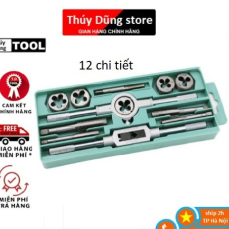 Tapping set to create internal and external threads with 12 parts ...