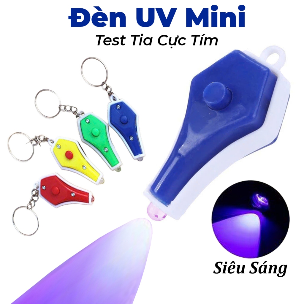 [UV Test CARD] Ultraviolet Test Mini Flashlight (UV) Easy to Use Button ...