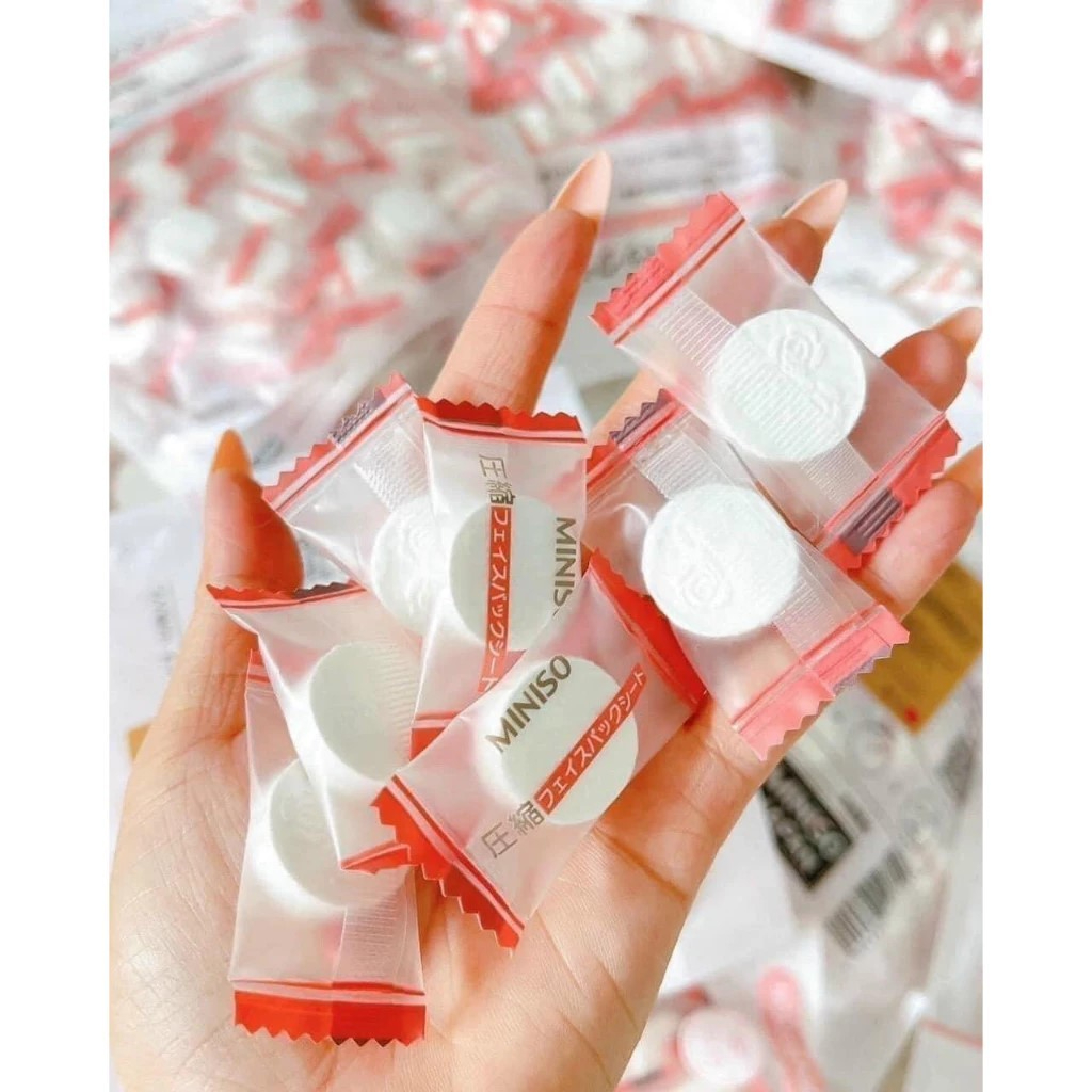 (1 Tablet) Miniso Compressed Paper Mask Moisturizes, Soothes Skin ...