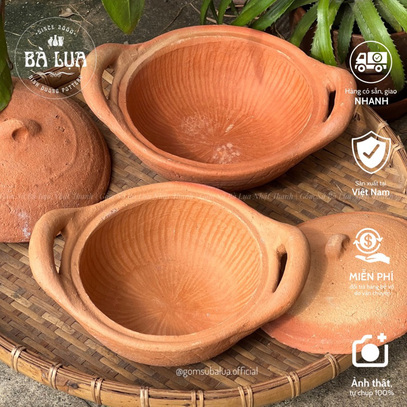 Western clay pot, red clay pan 12/14/16/18cm braised with meat and fish ...
