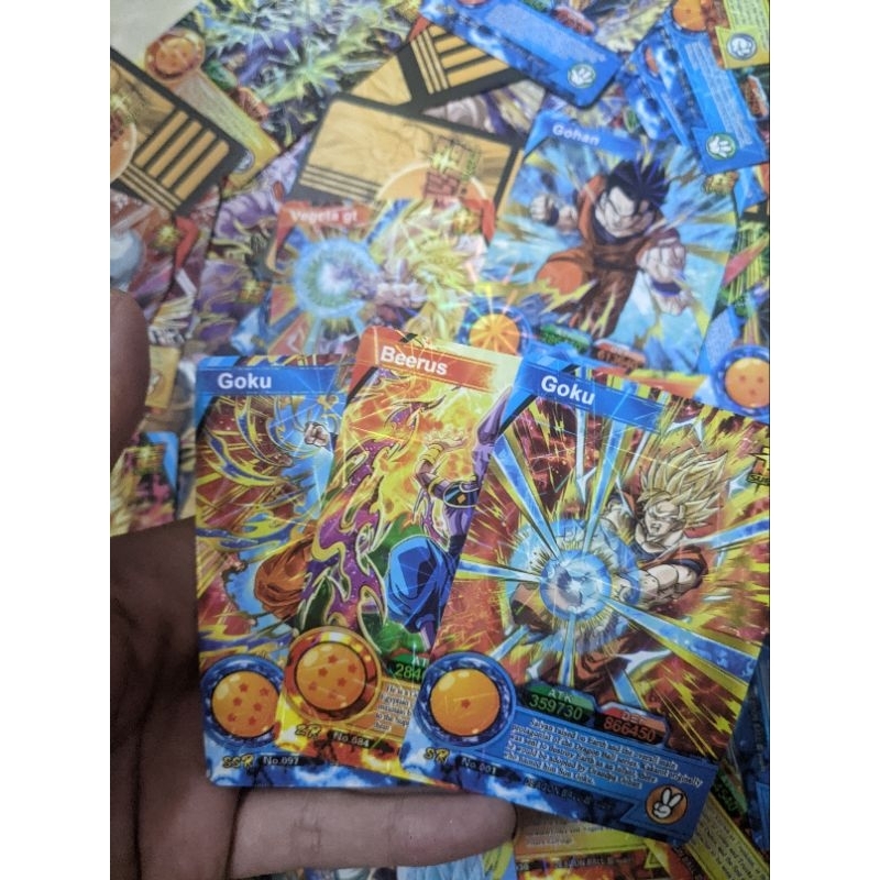 100 Dragon ball cards - Dragon ball - paper cards with sparkling leaves ...