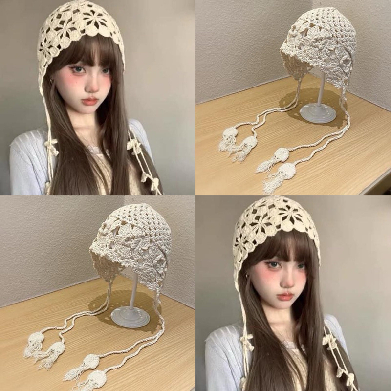 [READY Stock - FAST] Korean style crochet lace flower hood hot women's ...