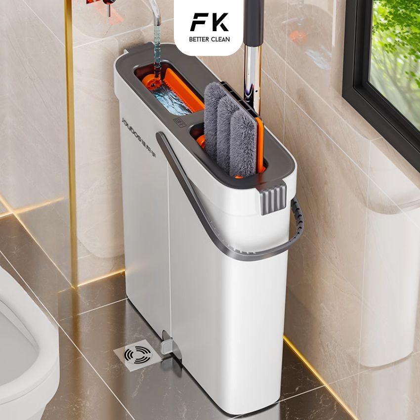 Smart mop set that rotates 360 degrees with self-wringing, self ...