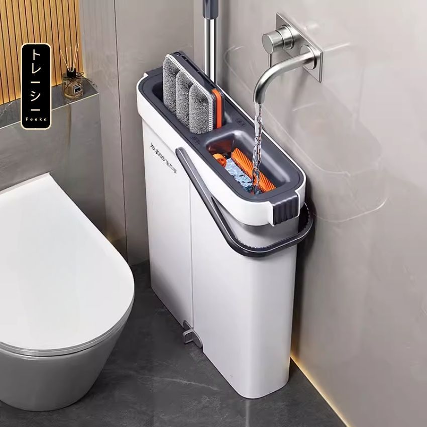 Smart mop set that rotates 360 degrees with self-wringing, self ...