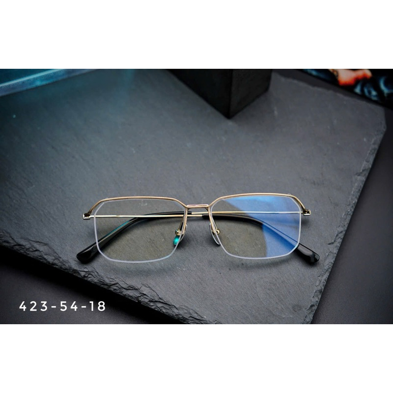 423 full titanium eyeglass frames, slim and luxurious half-rim split ...