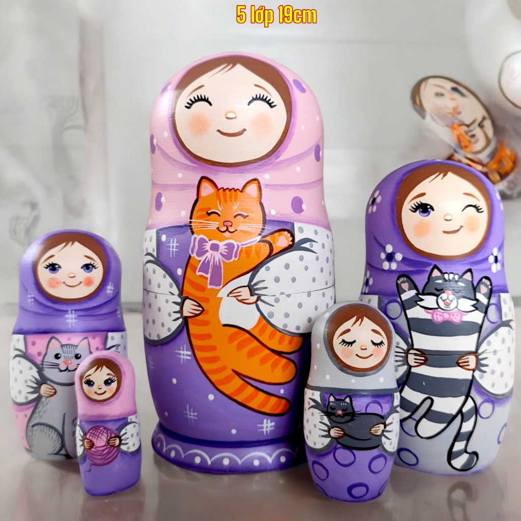 Matryoshka 5-LAYER 19CM RUSSIAN DOLL SET SUPER CUTE AND ADORABLE MISA ...