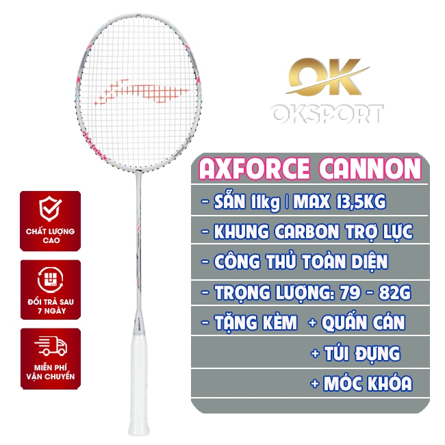 Genuine Lining Axforce Cannon badminton racket Full Carbon pre ...