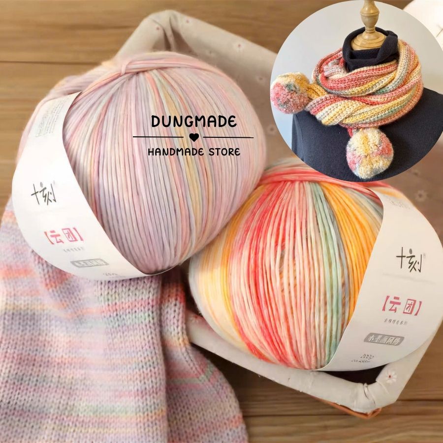 Rainbow cotton fleece roll knitting scarf wool hat knitting giant ...
