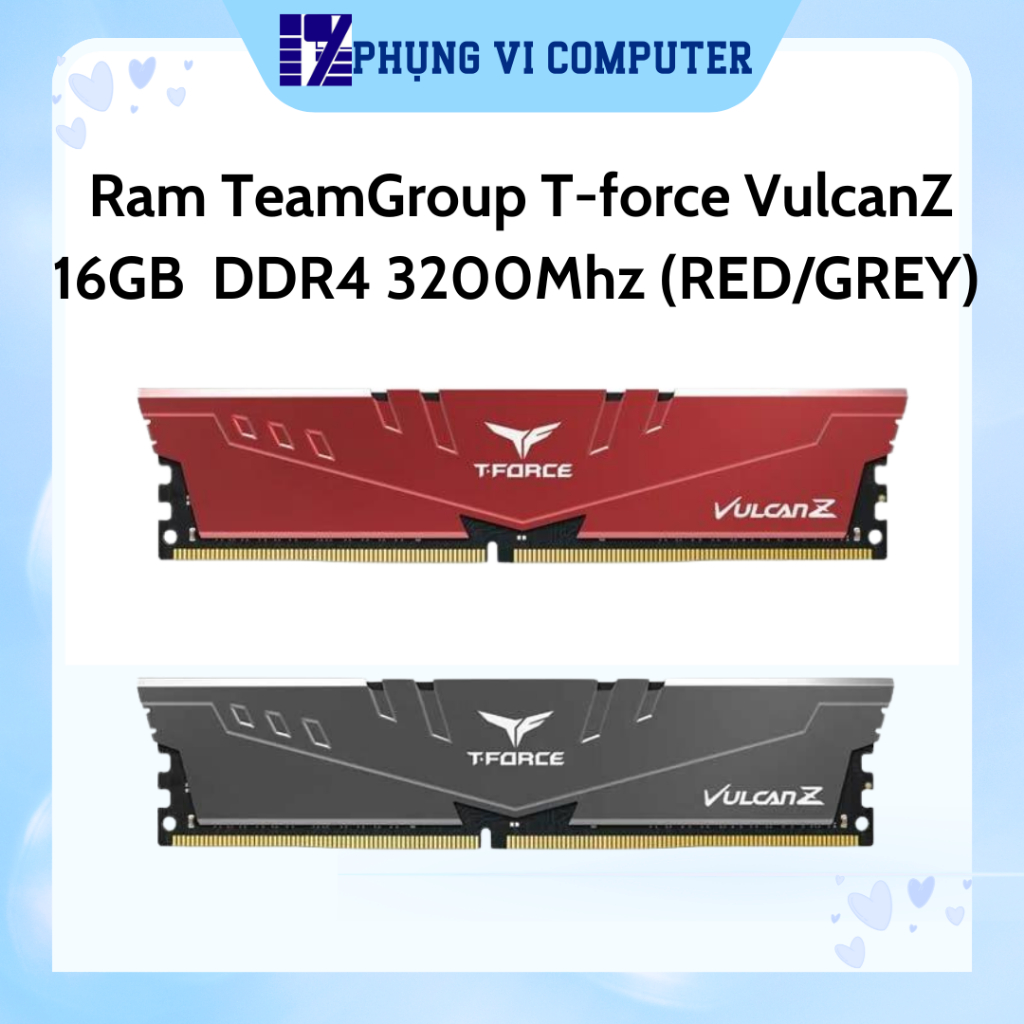 Ram TeamGroup T-force VulcanZ 16GB DDR4 3200Mhz (RED/GREY) - Genuine ...