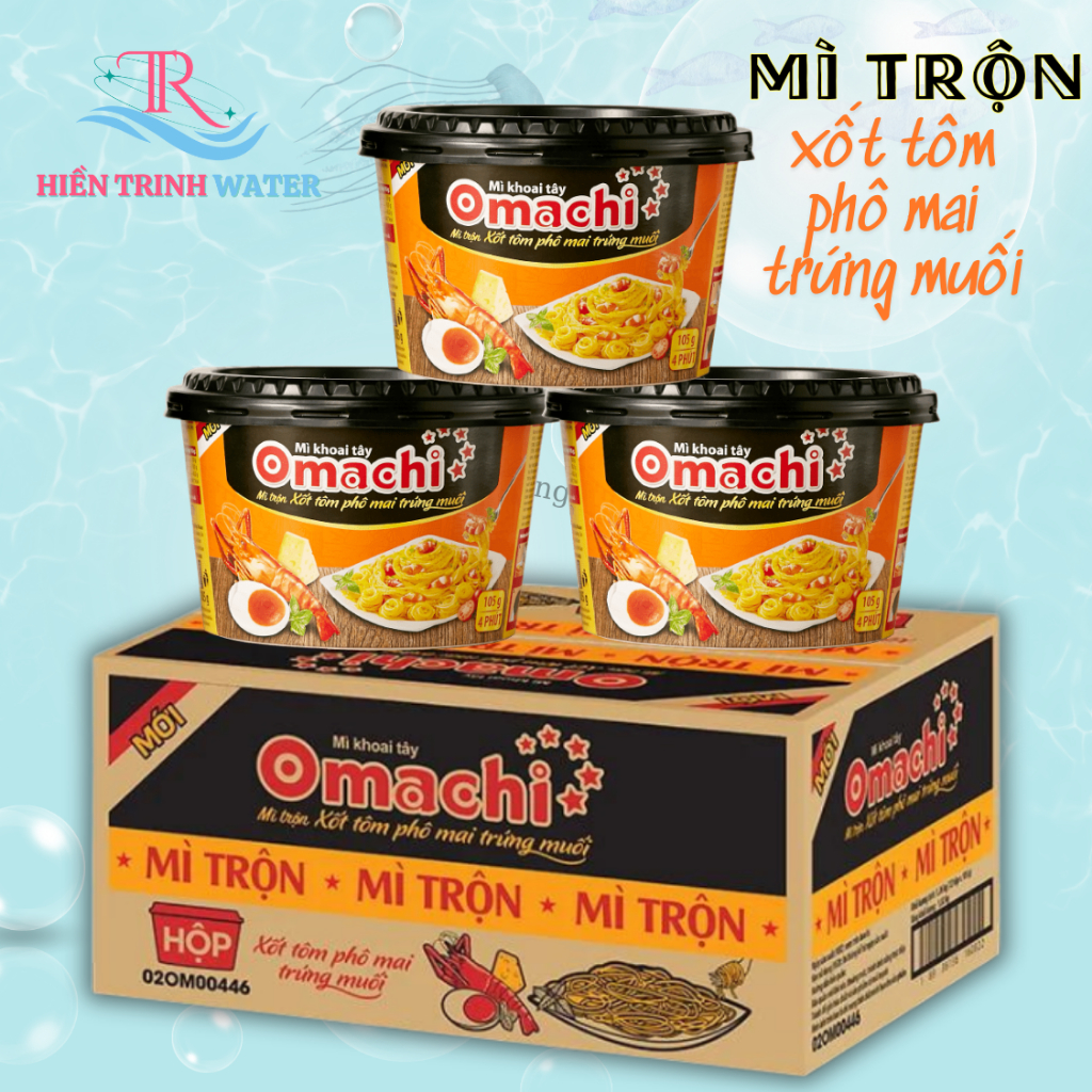 Omachi Mixed Noodles with Shrimp Sauce, Cheese, Salted Egg 105g (12 ...
