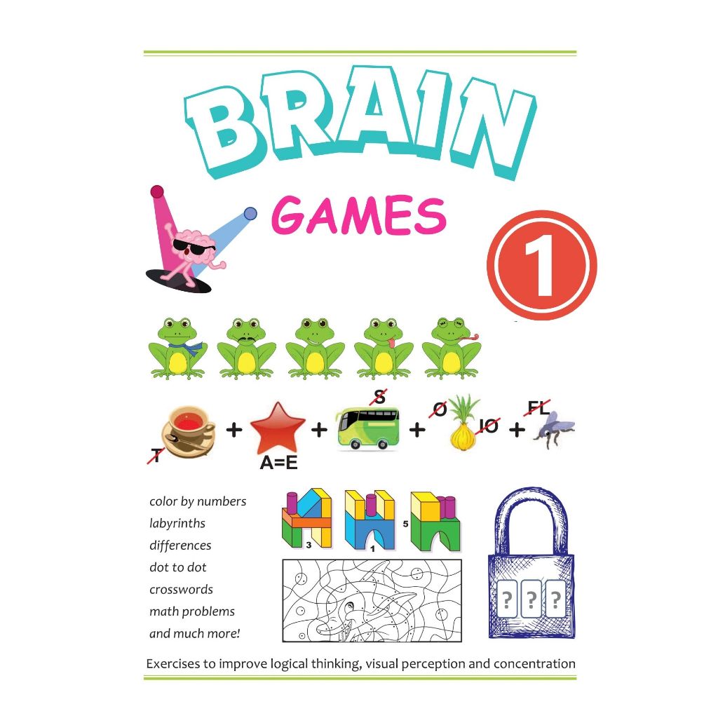 English practice "Brain Games 1" includes clear color pages. Learning ...