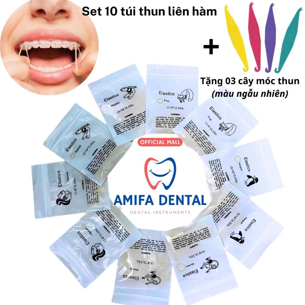 Set of 10 Intermaxillary Elastic Bags 3.5oz-5.0oz-6.5oz, Intermaxillary ...