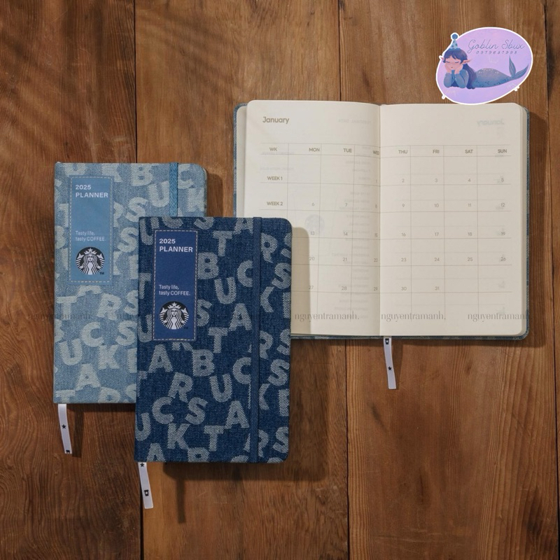 [Limited] Starbucks TAIWAN PLANNER 2025 NOTEBOOK COMBO WITH DENIM TOTE ...