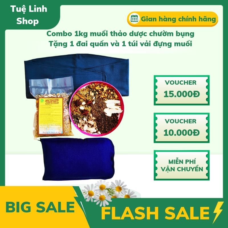 Set of 1kg herbal salt compress for abdomen, back, shoulders and neck ...