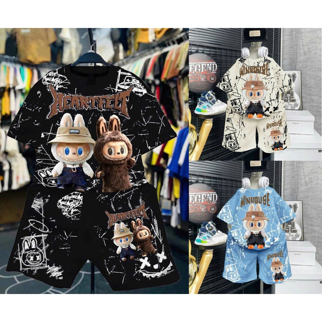 (No Bag) LABUBU Clothes Set with 5D printed sporty style for boys, 3 ...