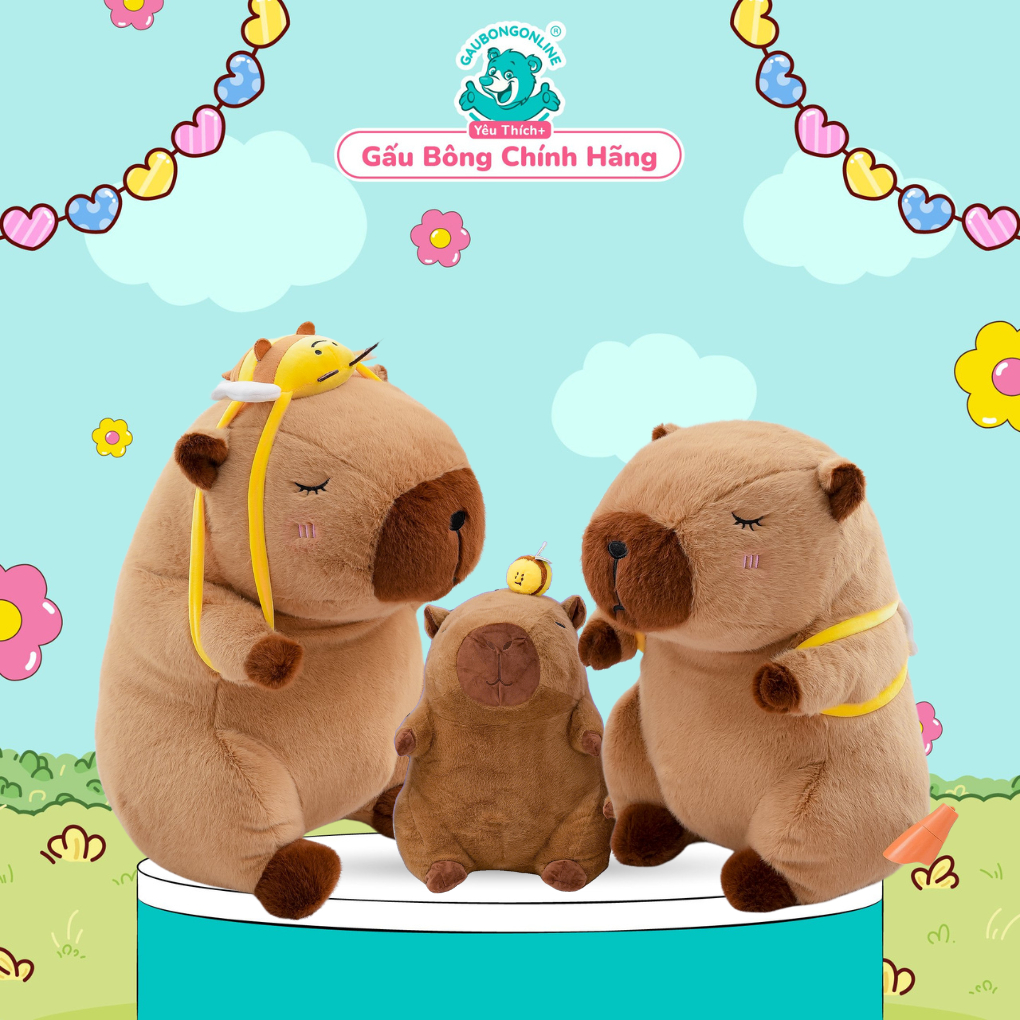 Capybara teddy bear with bee bag Online Teddy Bear, premium soft and ...
