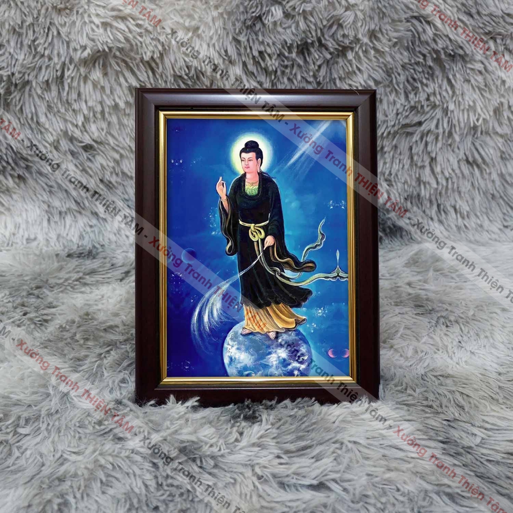 Dieu Tri Dia Mau tabletop painting 19,5x25,5cm made of glossy fabric ...